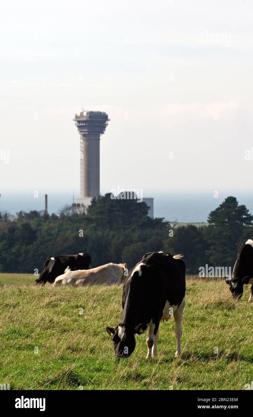 Sellafield nuclear reprocessing plant near village of Seascale; Cumbria ...