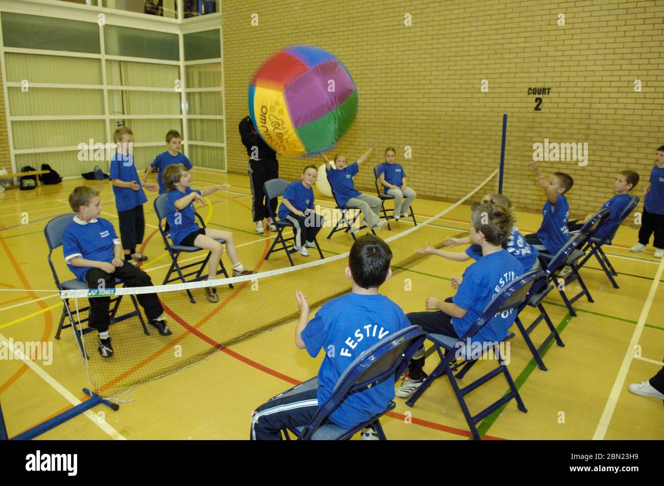 Schoolchildren taking part in Festival of Sport event; Tyneside July ...