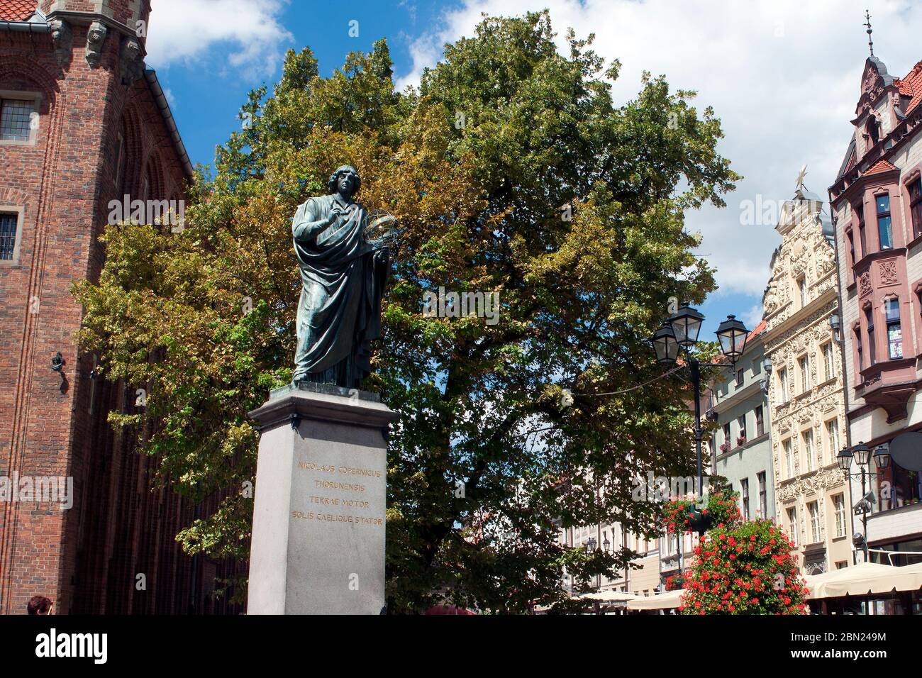Torun Poland, statue of the astronomer Nicolaus Copernicus, with ...