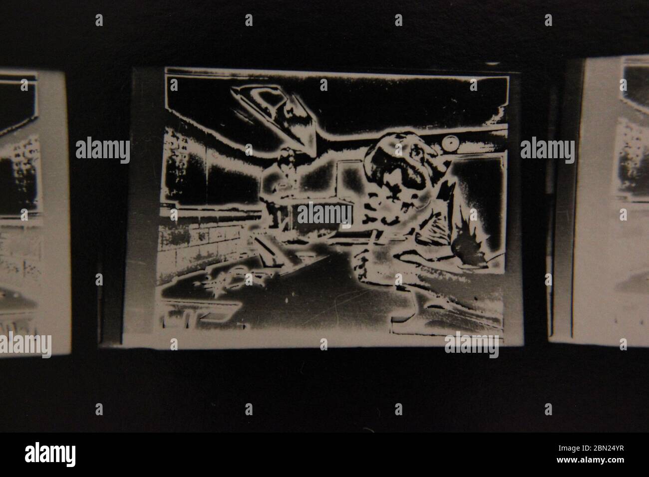 Fine 70s vintage contact print black and white extreme photography of ...