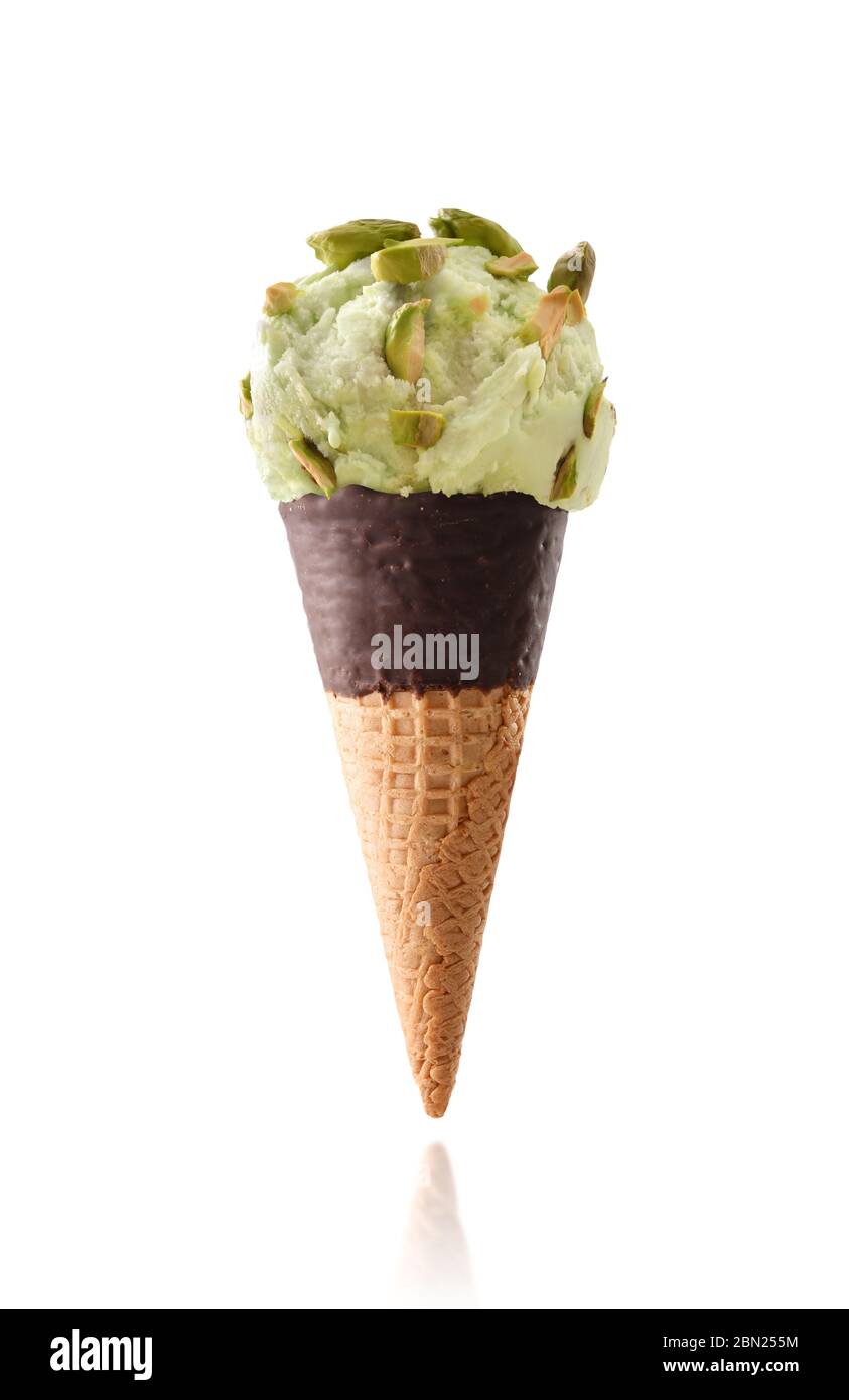 Pistachio ice cream cone hi-res stock photography and images - Alamy