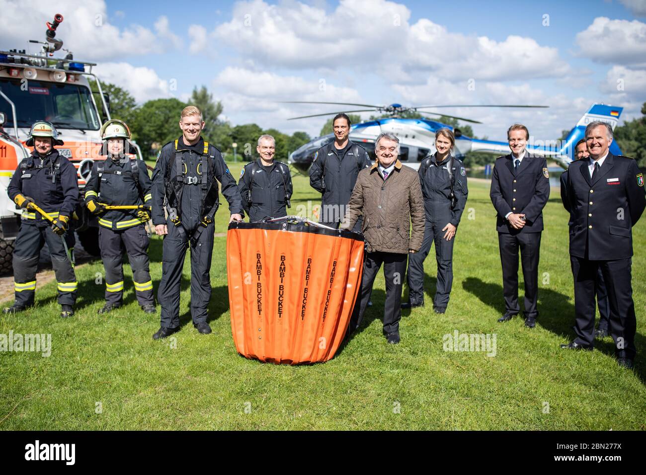 Duesseldorf, Germany. 12th May, 2020. Herbert Reul (6th from left, CDU ...
