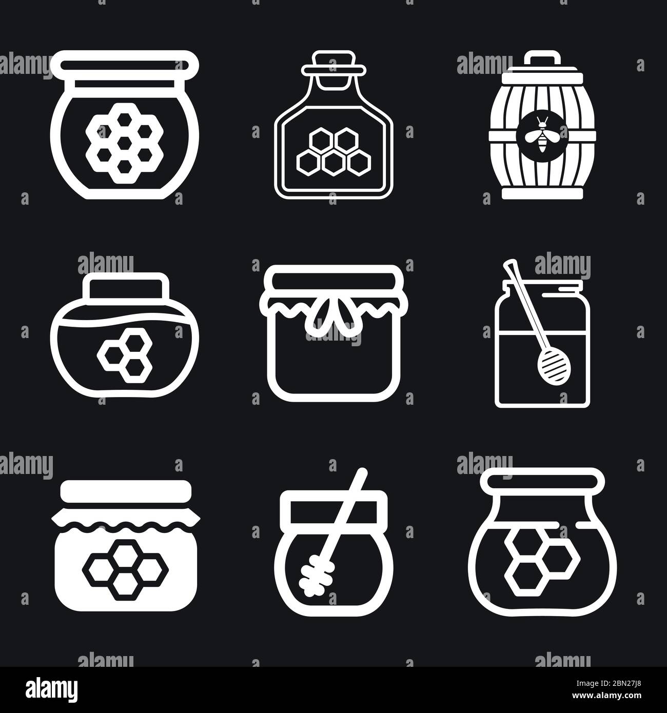 Jar vector icon with cap isolated on background. Honey symbol Stock ...