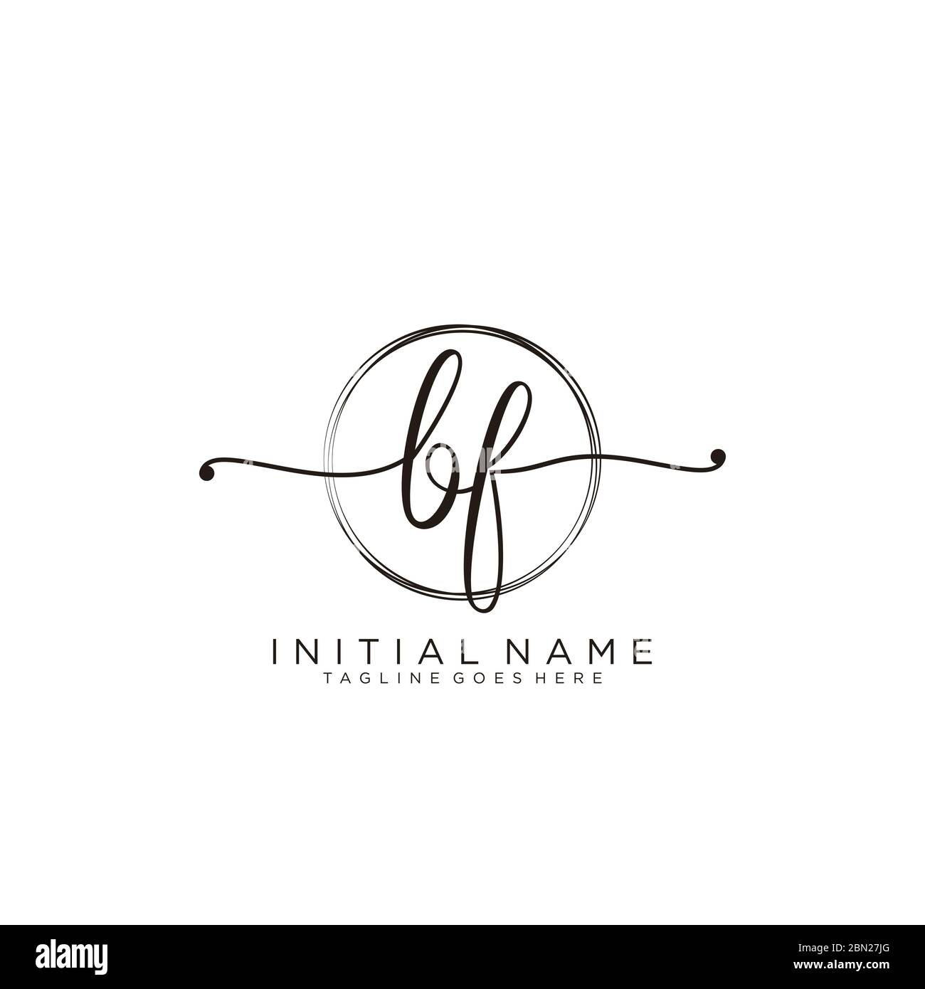 Initial logo bf vector vectors hi-res stock photography and images - Alamy