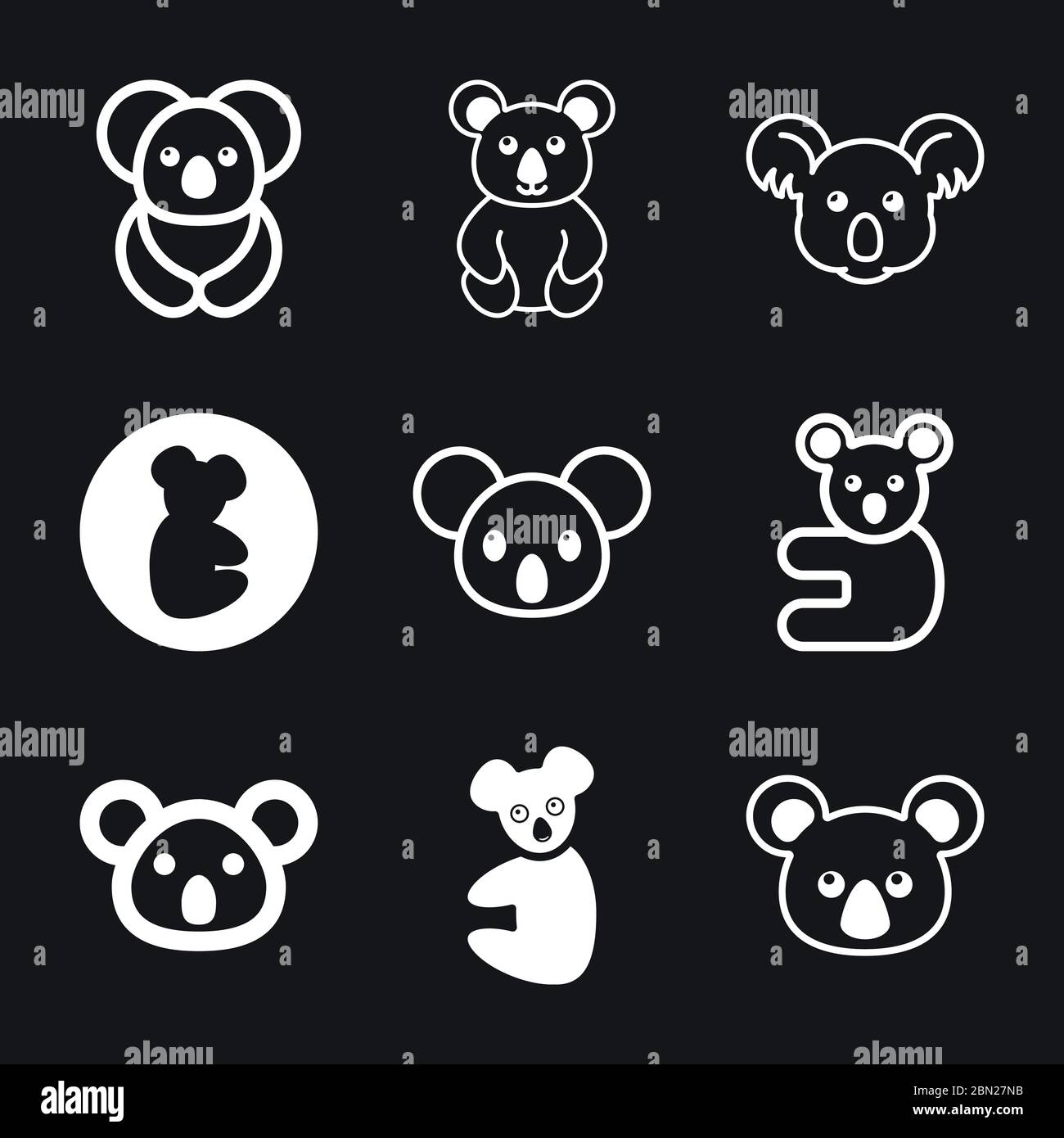 Koala bear icon animal symbol, logo, symbol Stock Vector Image & Art ...