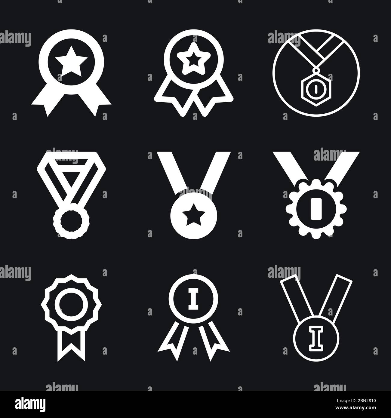 Award medal icon on Black and White Stock Photos & Images - Alamy