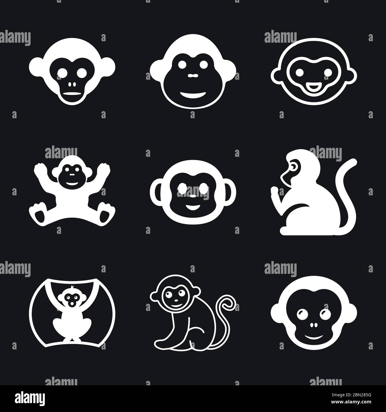 Vector monkey icon isolated on background. Animal symbol Stock Vector ...