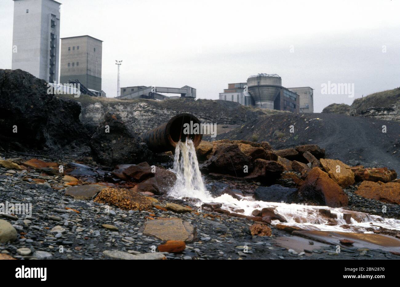 Outflow pipe to beach from Dawdon Colliery; Co Durham; UK Stock Photo ...
