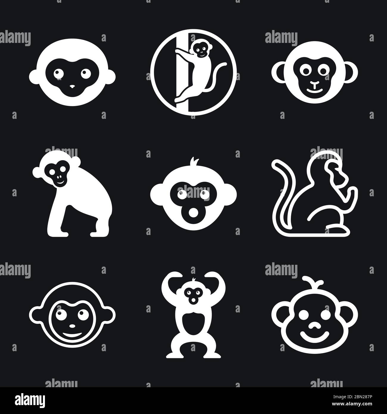 Vector monkey icon isolated on background. Animal symbol Stock Vector ...