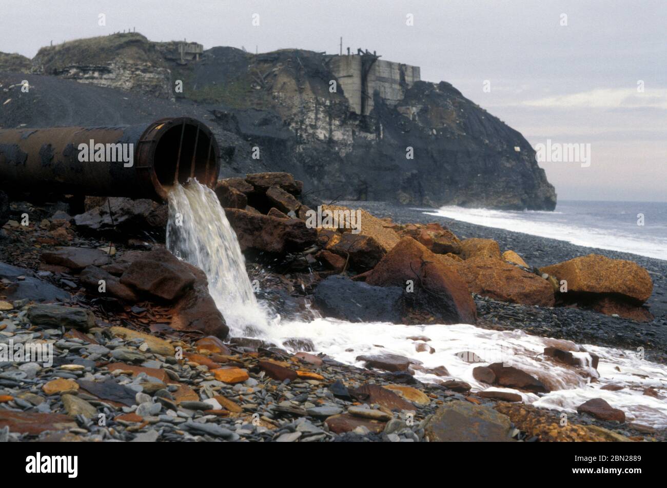 Outflow to beach Dawdon colliery; Co Durham UK Stock Photo - Alamy