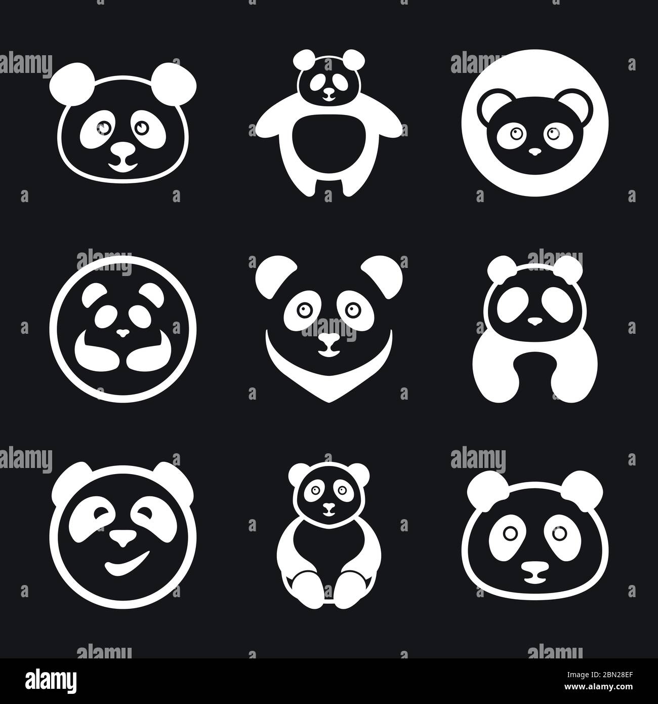 Panda icon. Vector image of a panda on background Stock Vector Image ...