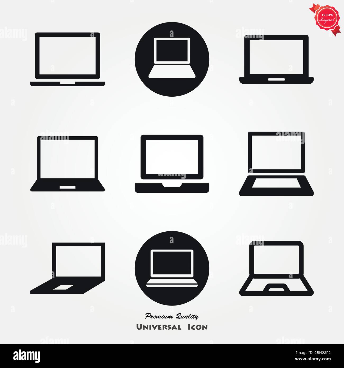 Laptop vector icon, vector illustration, flat design Stock Vector Image ...