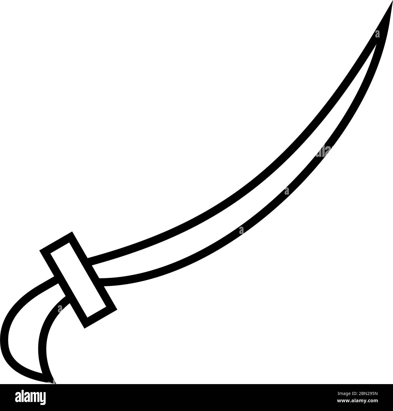 Arabic Sword Beautiful Line Black Icon Stock Vector Image & Art - Alamy