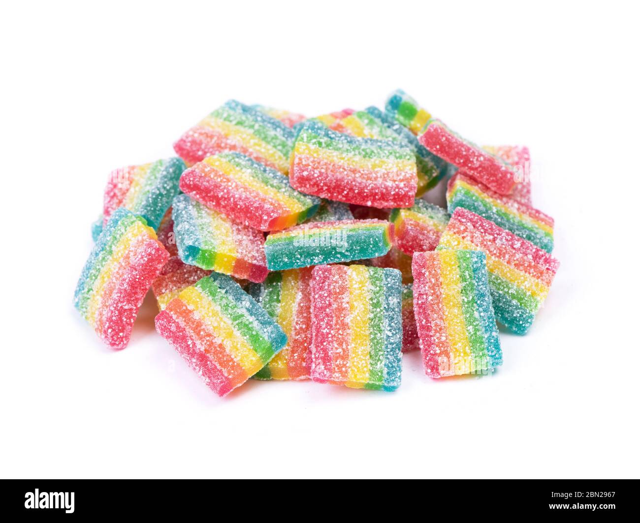 Rainbow marmalade with sugar isolated on white background Stock Photo ...