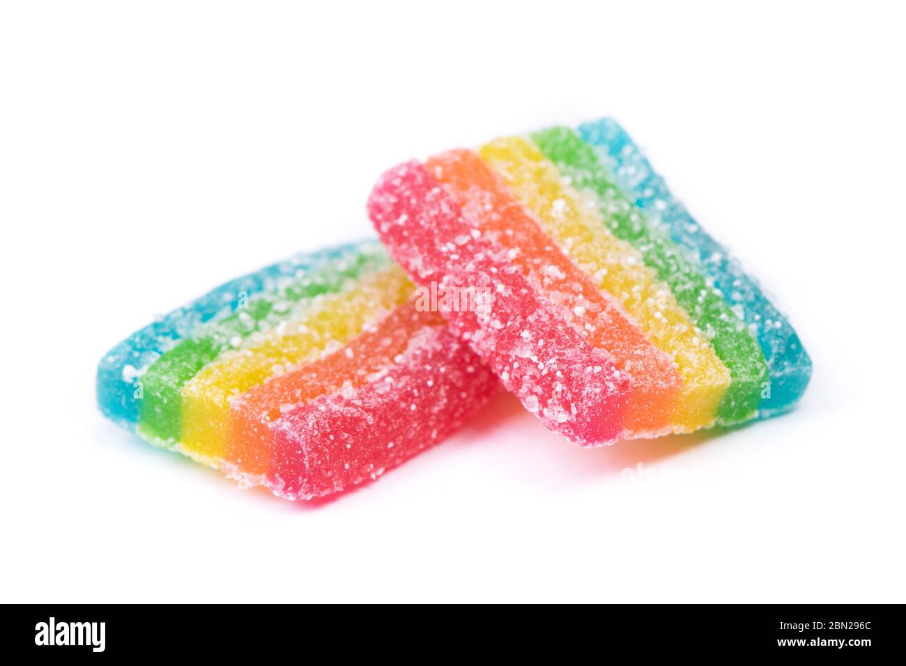 Rainbow marmalade with sugar isolated on white background Stock Photo ...