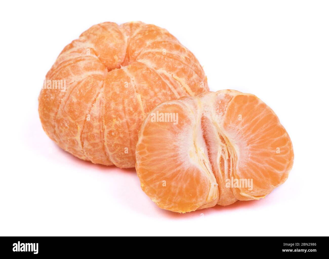 Fresh peeled mandarin isolated on white background Stock Photo - Alamy