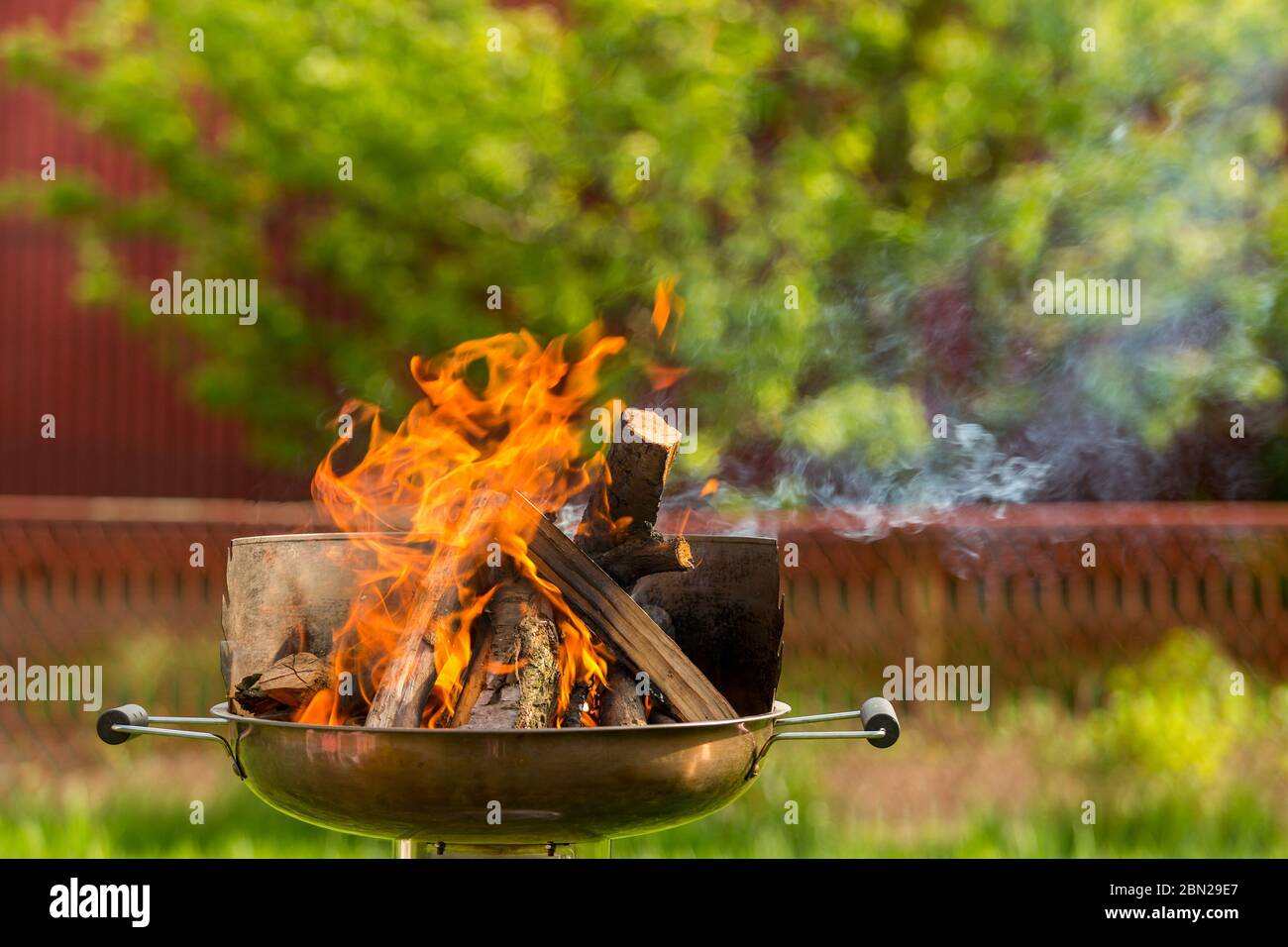 Branches on fire, bonfire, firewood burn, fire, igniter for home grill ...
