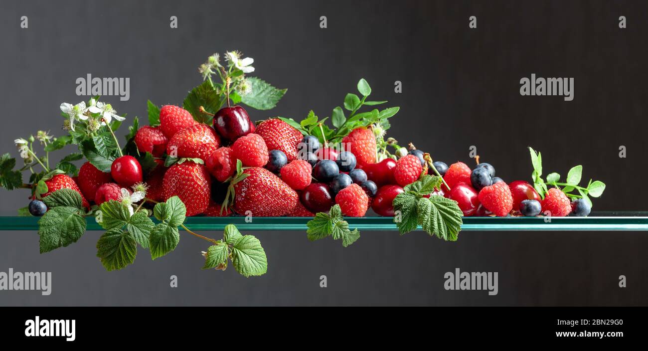 Berries assorted mix of strawberry, blueberry, raspberry and sweet ...