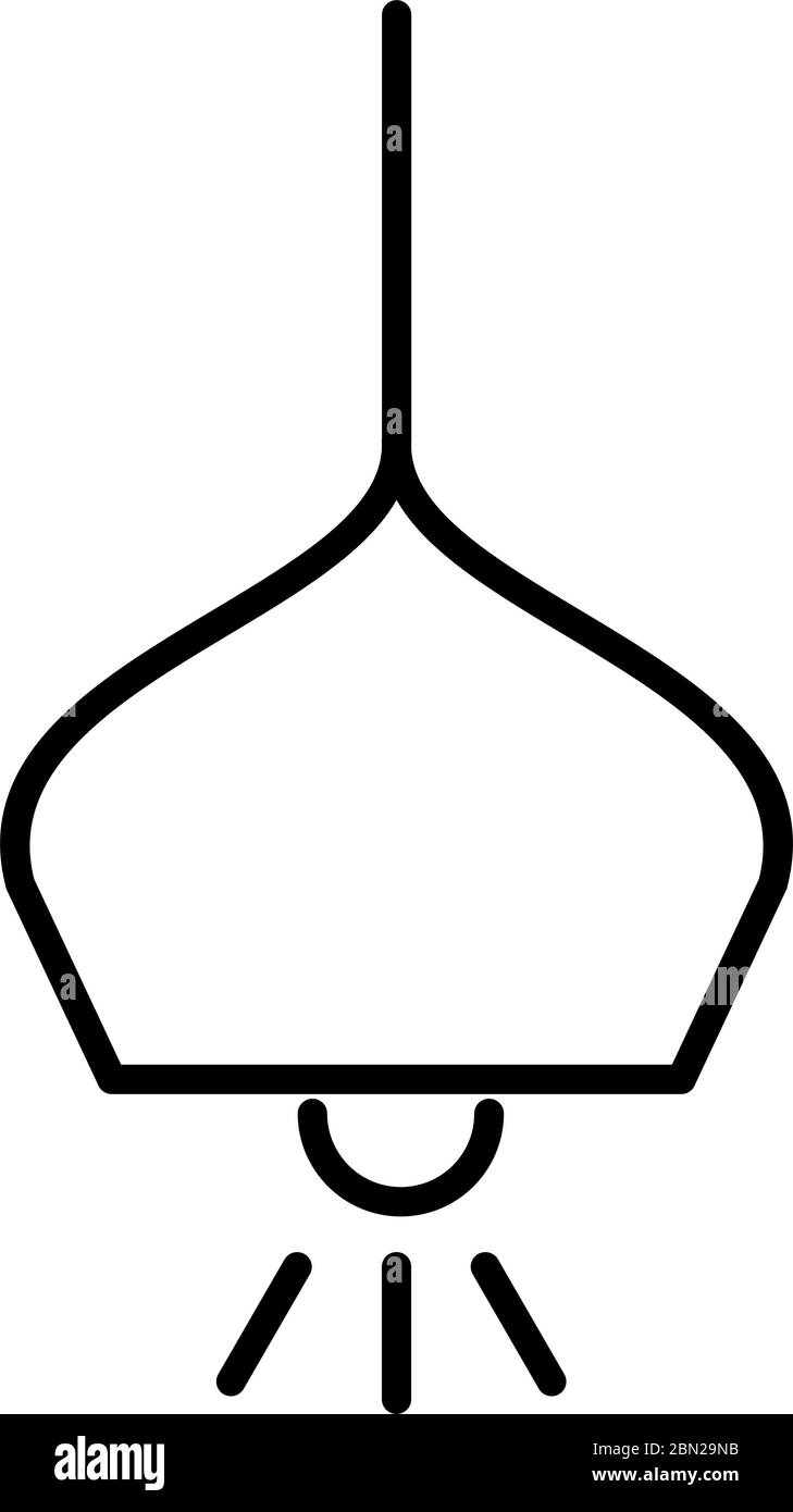 Overhead Lamp Beautiful Line Black Icon Stock Vector Image & Art - Alamy