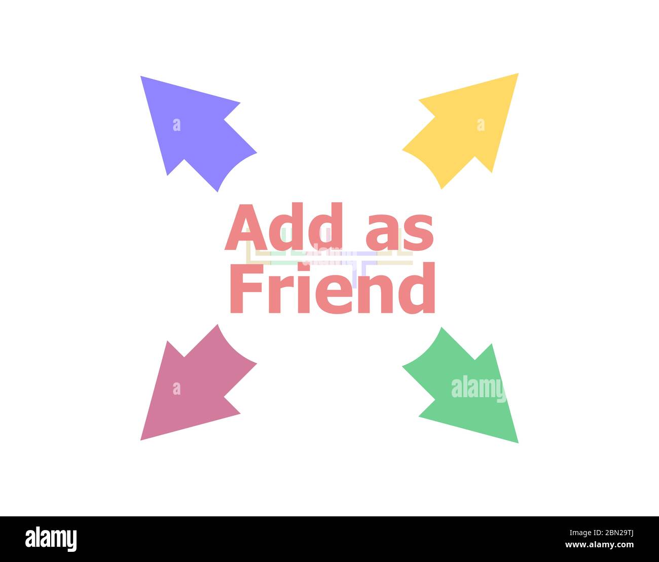 Text Add as friend. Social concept . Arrow with words Add as friend ...