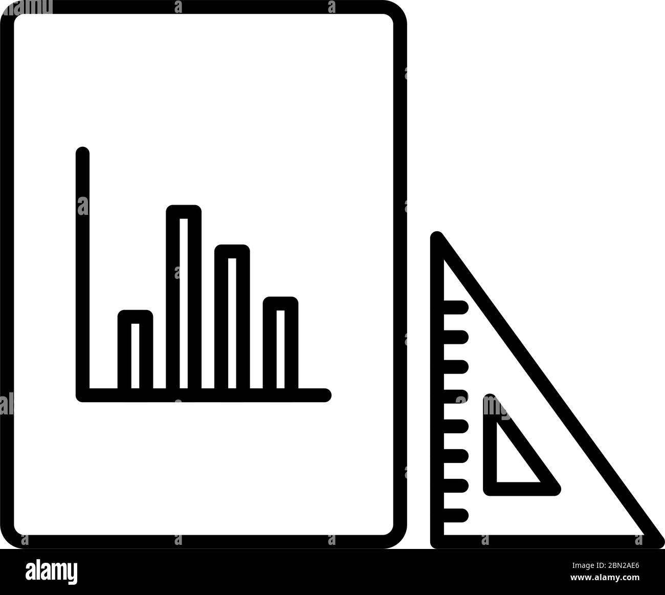 Set square and graph Beautiful line black icon Stock Vector Image & Art ...