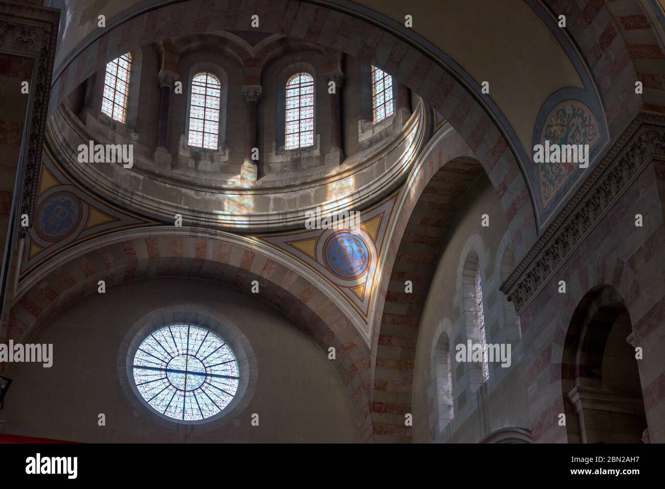 Interior of the Cathedral La Major, huge 1800s neo-Byzantine cathedral ...