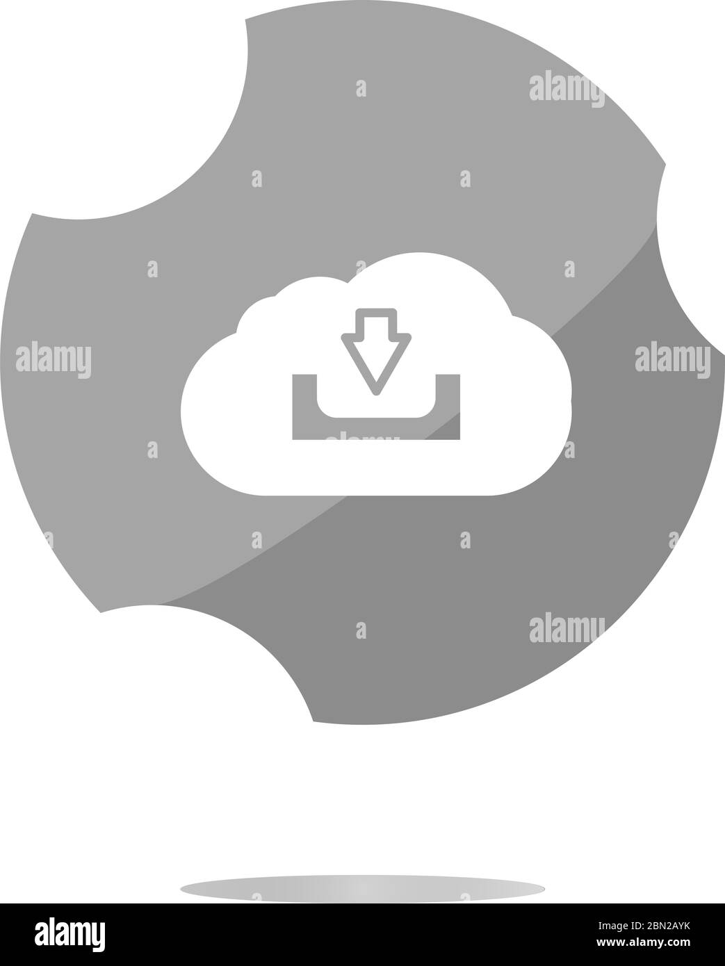 abstract cloud icon. Upload download button. Load symbol. Round button ...