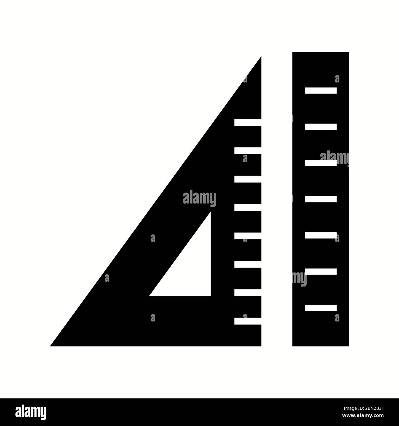 Beautiful ruler and set square glyph black icon Stock Vector Image ...