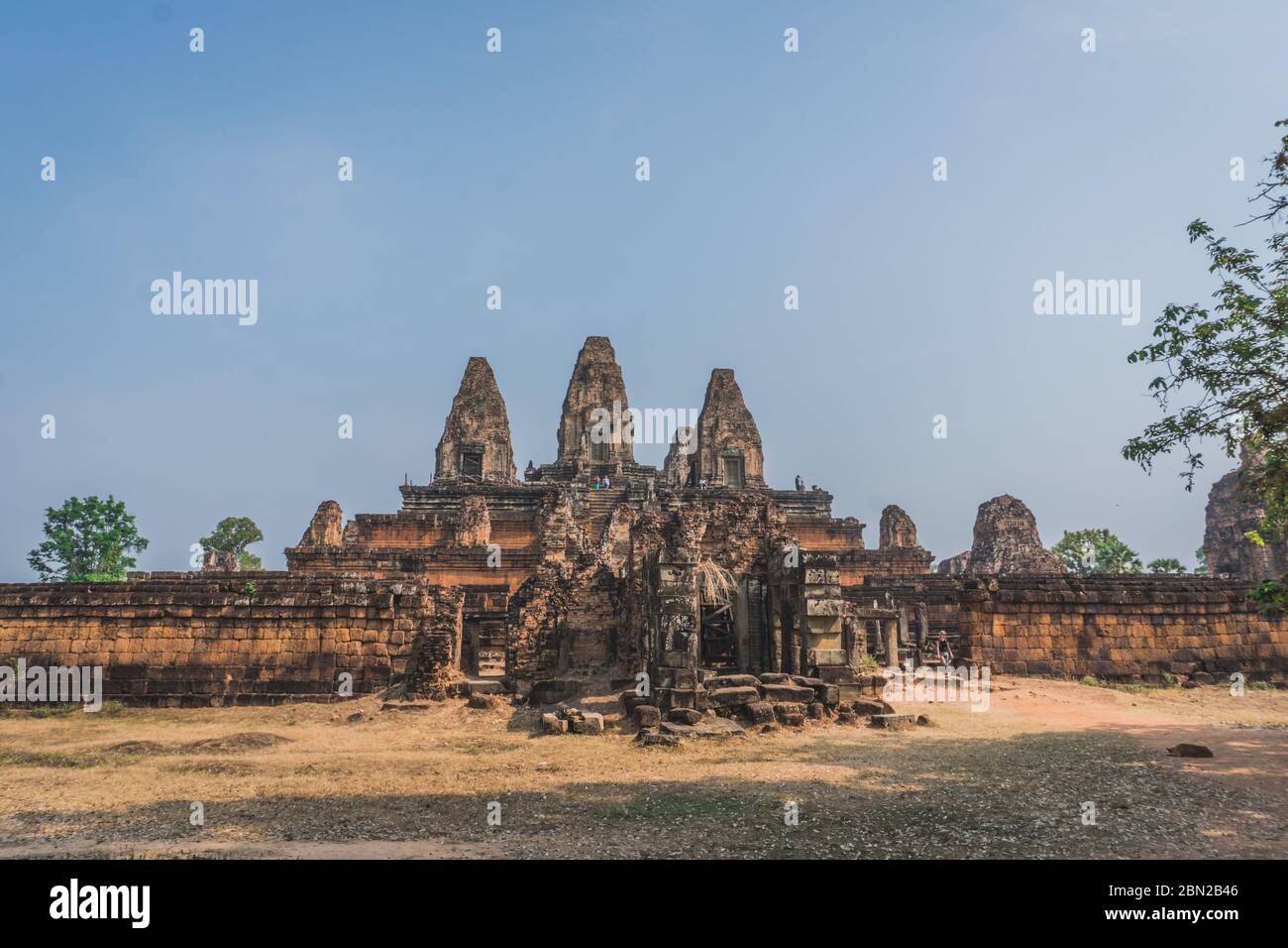Ancient Angkor Wat Ruins Panorama. East Baray temple. Siem Reap ...