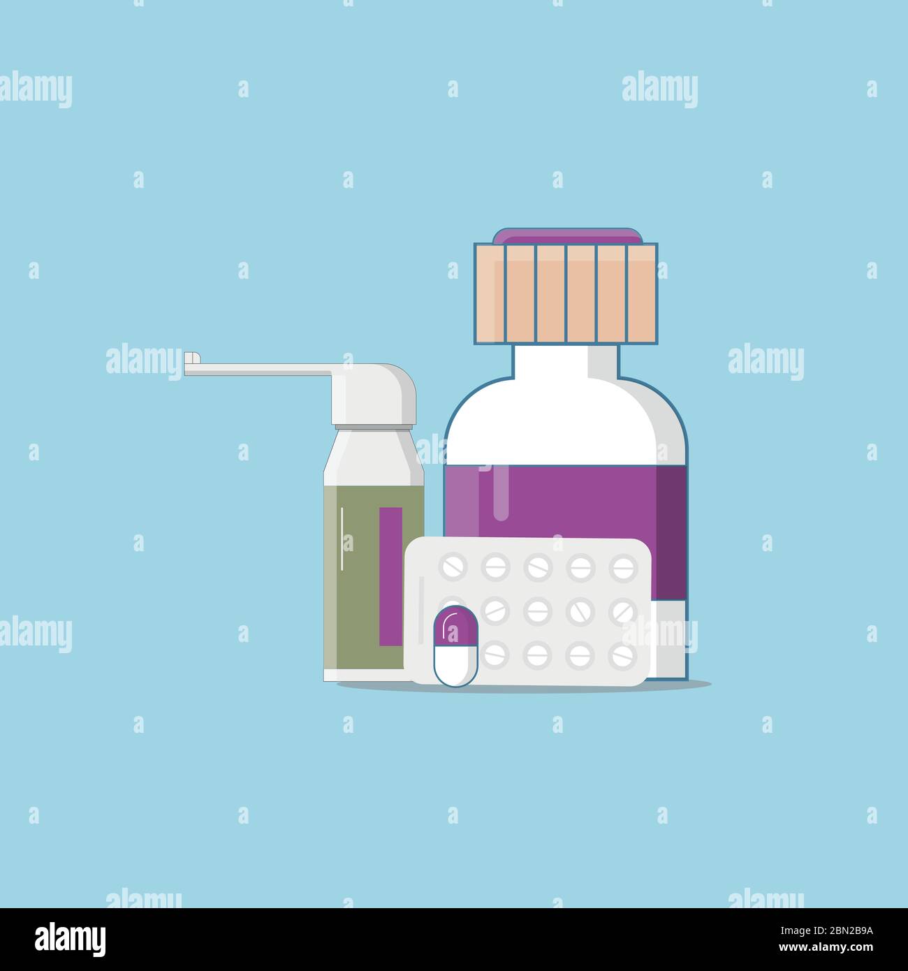 Medication drugs. Medicine pill, pharmacy drug bottle and antibiotic ...