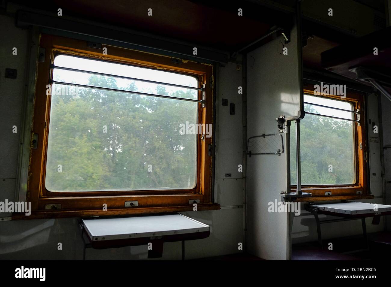 Nature in motion from the train window. Train window Stock Photo - Alamy