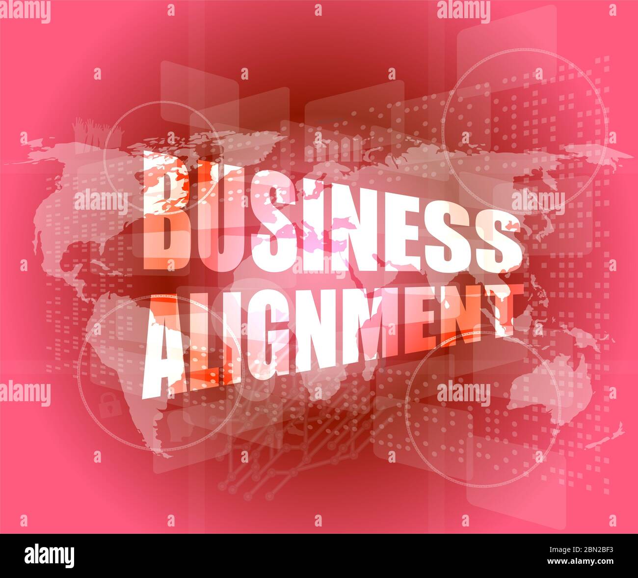 business alignment words on touch screen interface Stock Photo - Alamy
