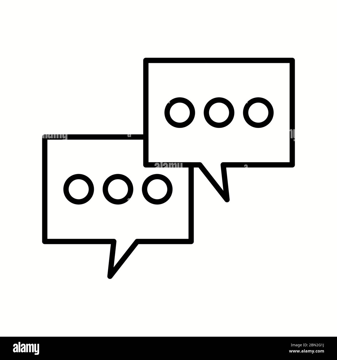 Beautiful double message bubbles line black icon Stock Vector Image ...