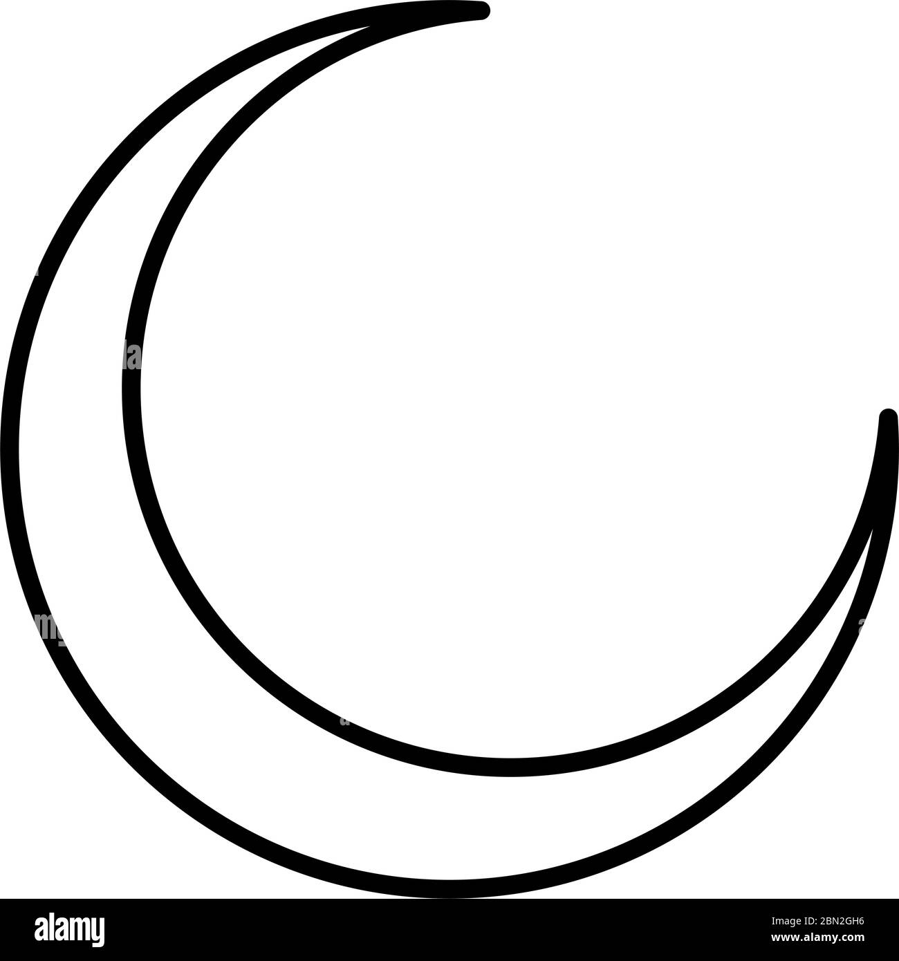 New Moon Beautiful Line Black Icon Stock Vector Image & Art - Alamy