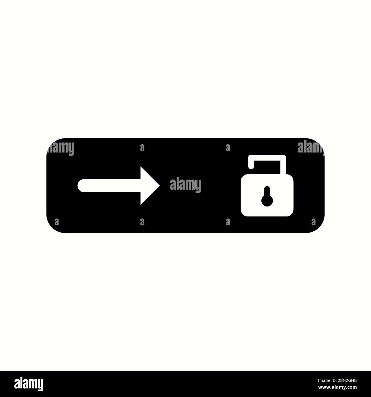 Unlock slide glyph black icon Stock Vector Image & Art - Alamy