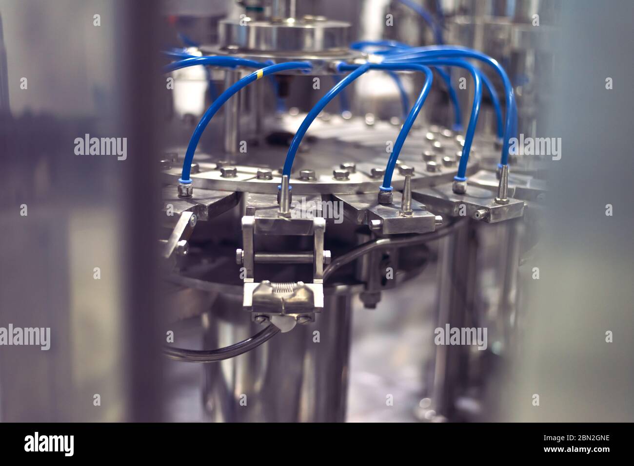 Drinking water of factory or plant production, industrial interior ...