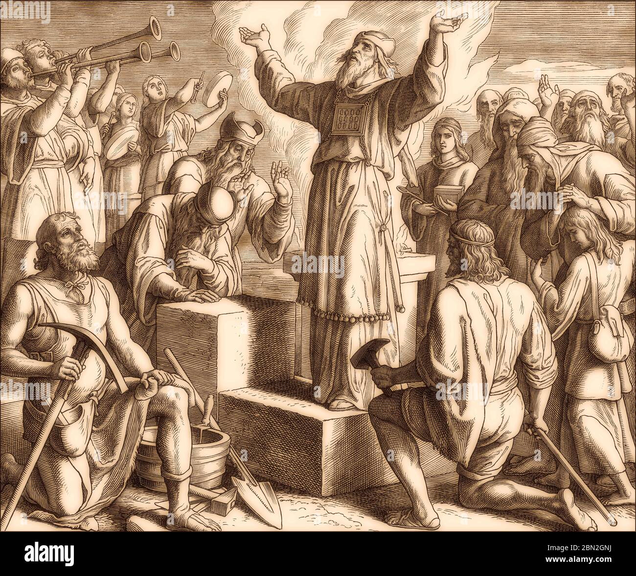 Rebuilding the Jerusalem Temple, Old Testament, by Julius Schnorr von ...