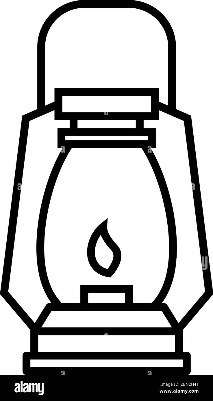 Gas lamp line black Stock Vector Images - Alamy