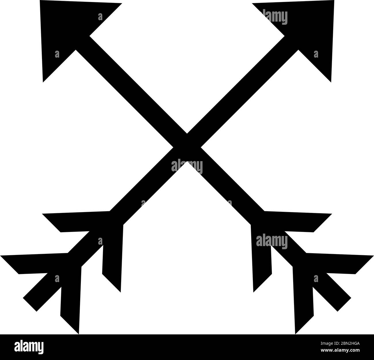 Two arrows Black and White Stock Photos & Images - Alamy