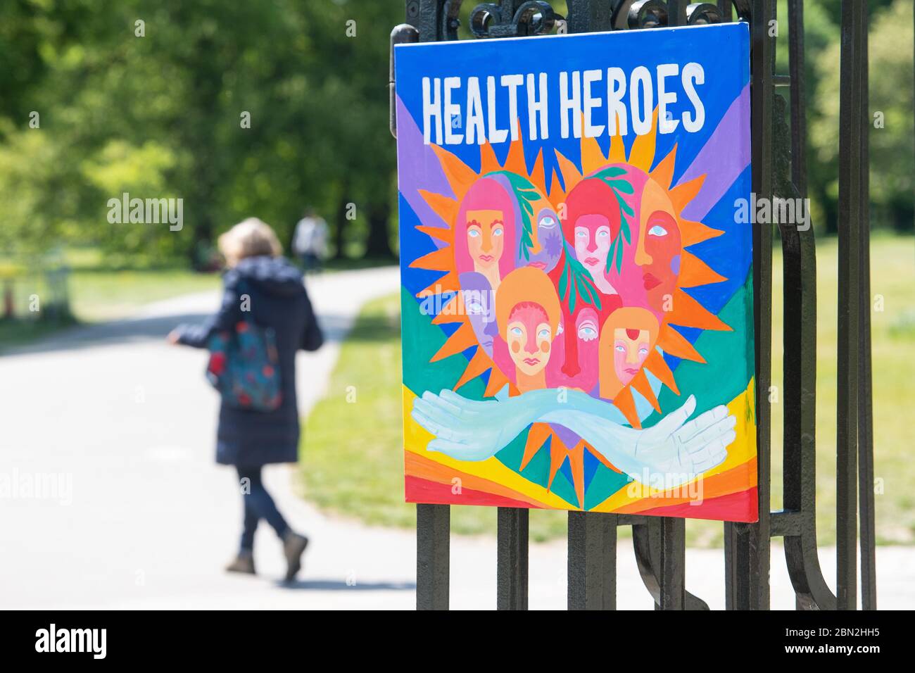 Health heroes sign on gates brockwell park hi-res stock photography and ...