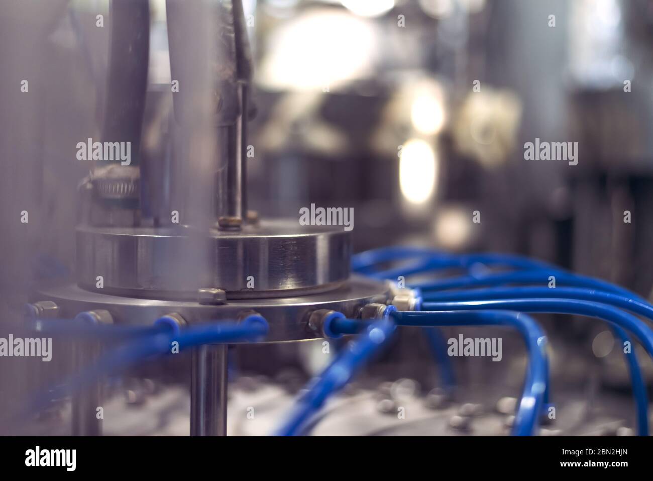 Drinking water of factory or plant production, industrial interior ...