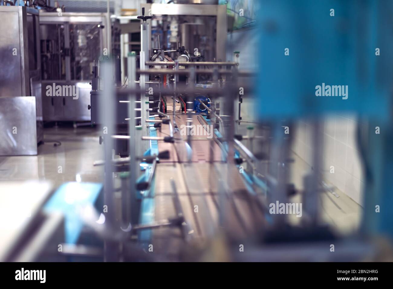 Drinking water of factory or plant production, industrial interior ...