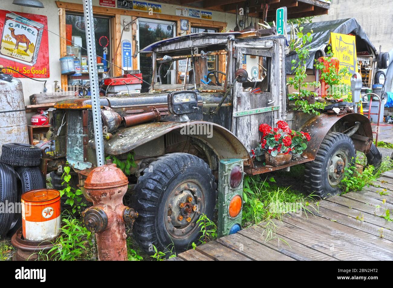Rural scrap store, Alaska Stock Photo - Alamy