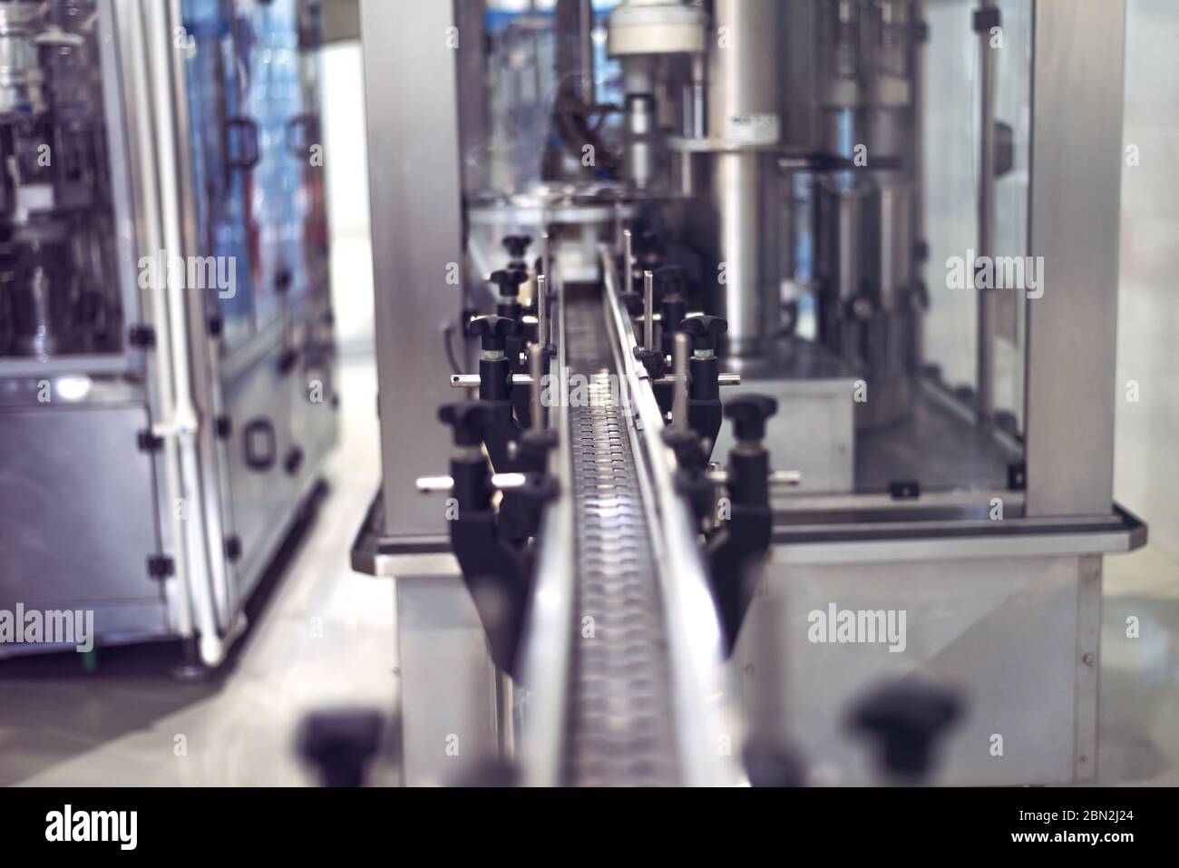 Drinking water of factory or plant production, industrial interior ...