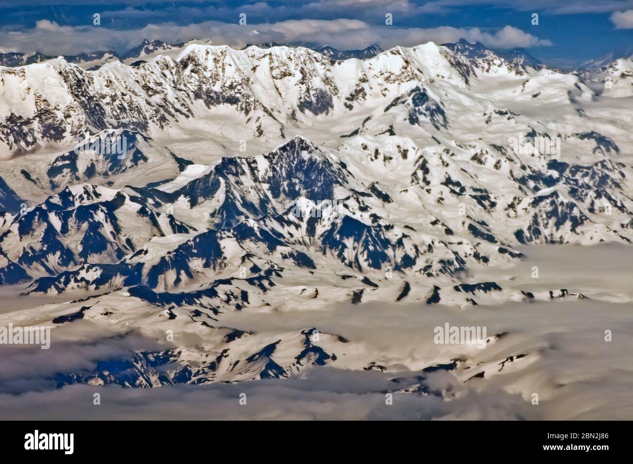 Aerial view of mountains and glaciers hi-res stock photography and ...