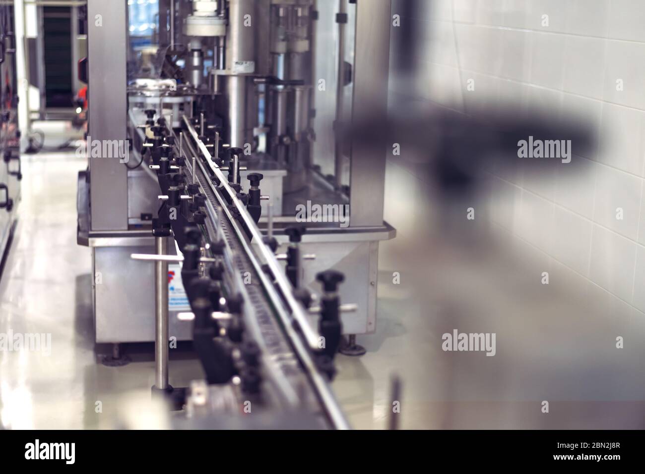 Drinking water of factory or plant production, industrial interior ...