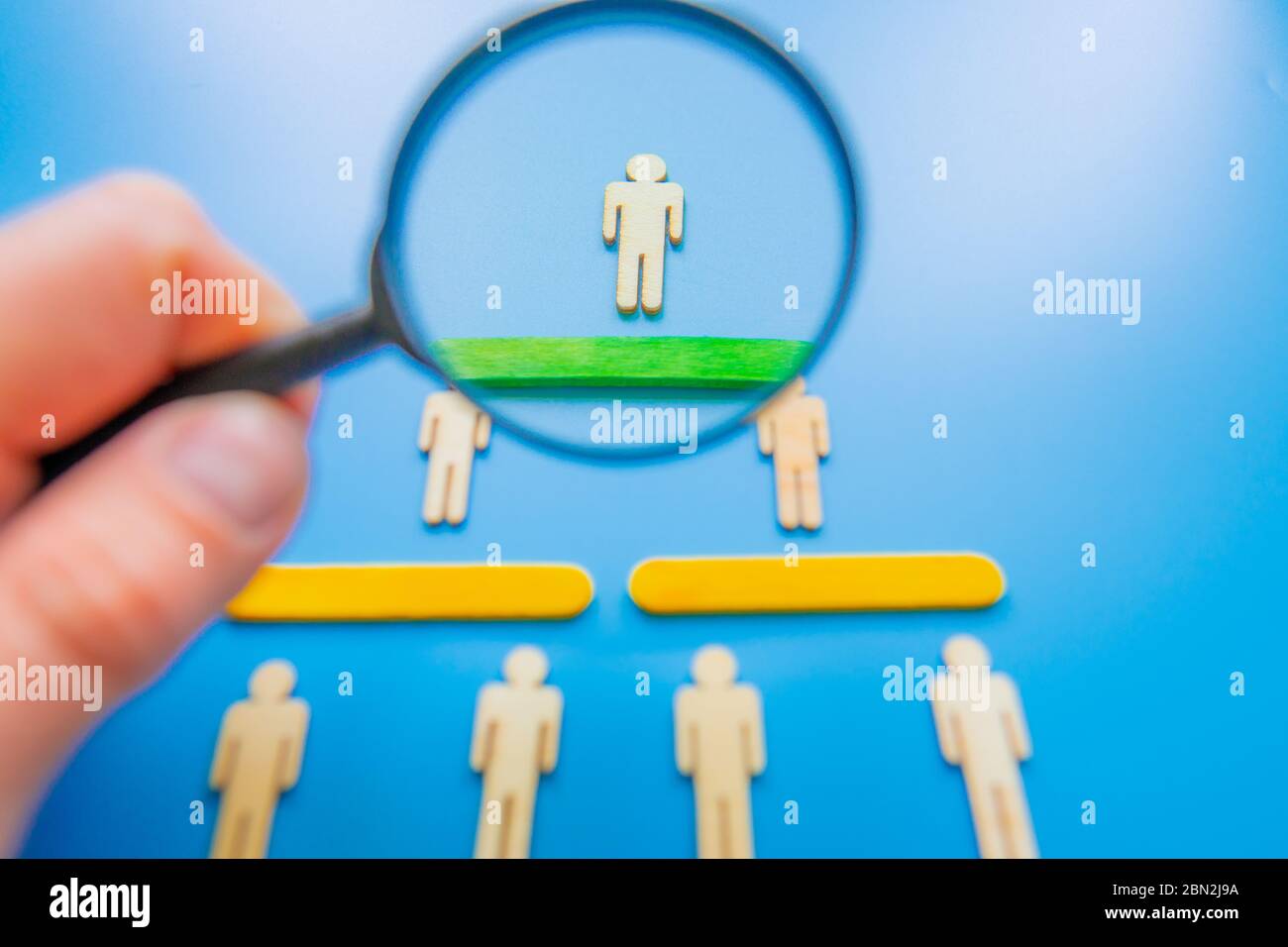 Leadership, human resources and team management concept with a series ...