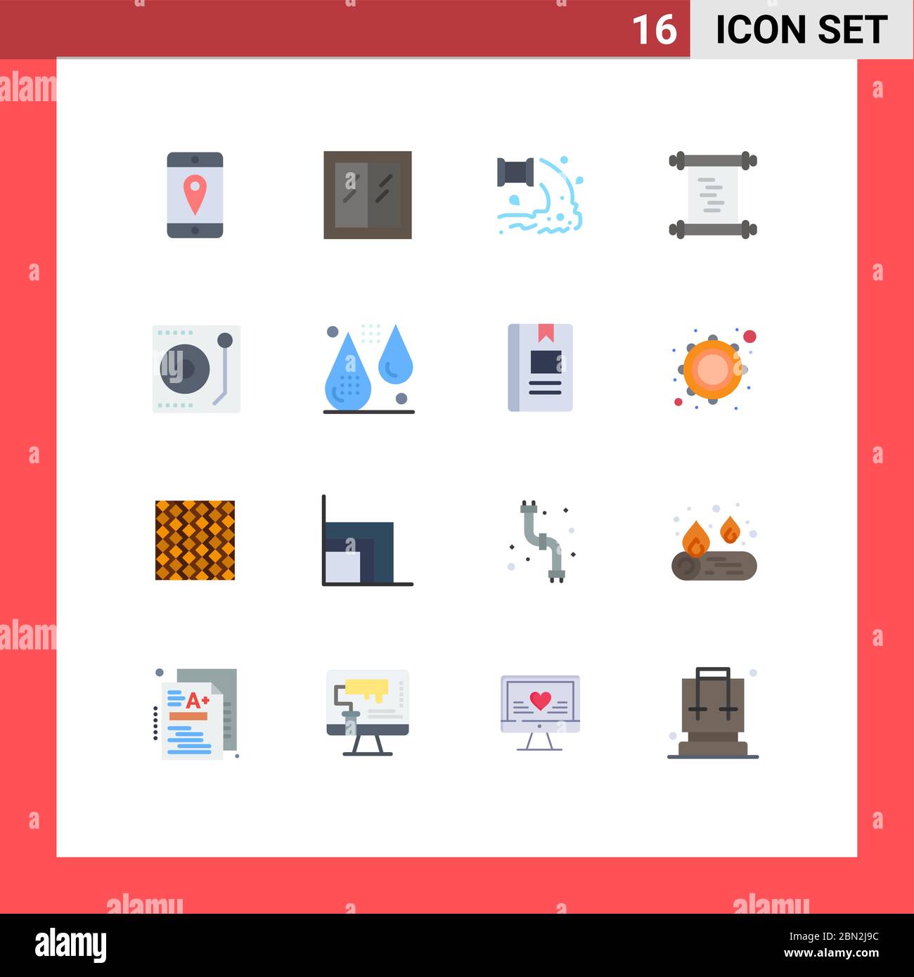 16 Creative Icons Modern Signs and Symbols of music, audio, industry ...