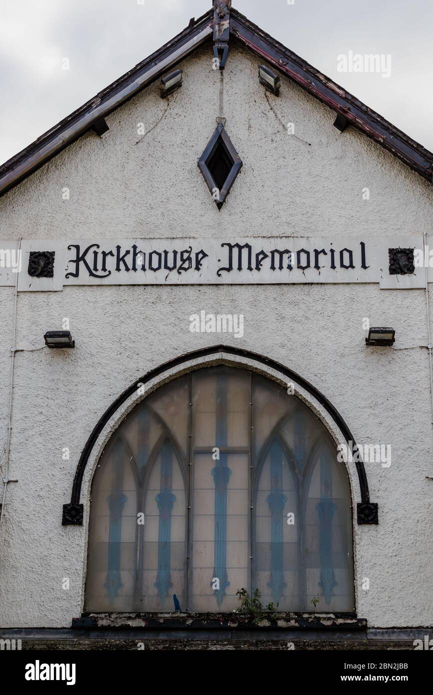 MERTHYR TYDFIL, WALES - 11 MAY 2020 - A old sign saying Kirkhouse ...