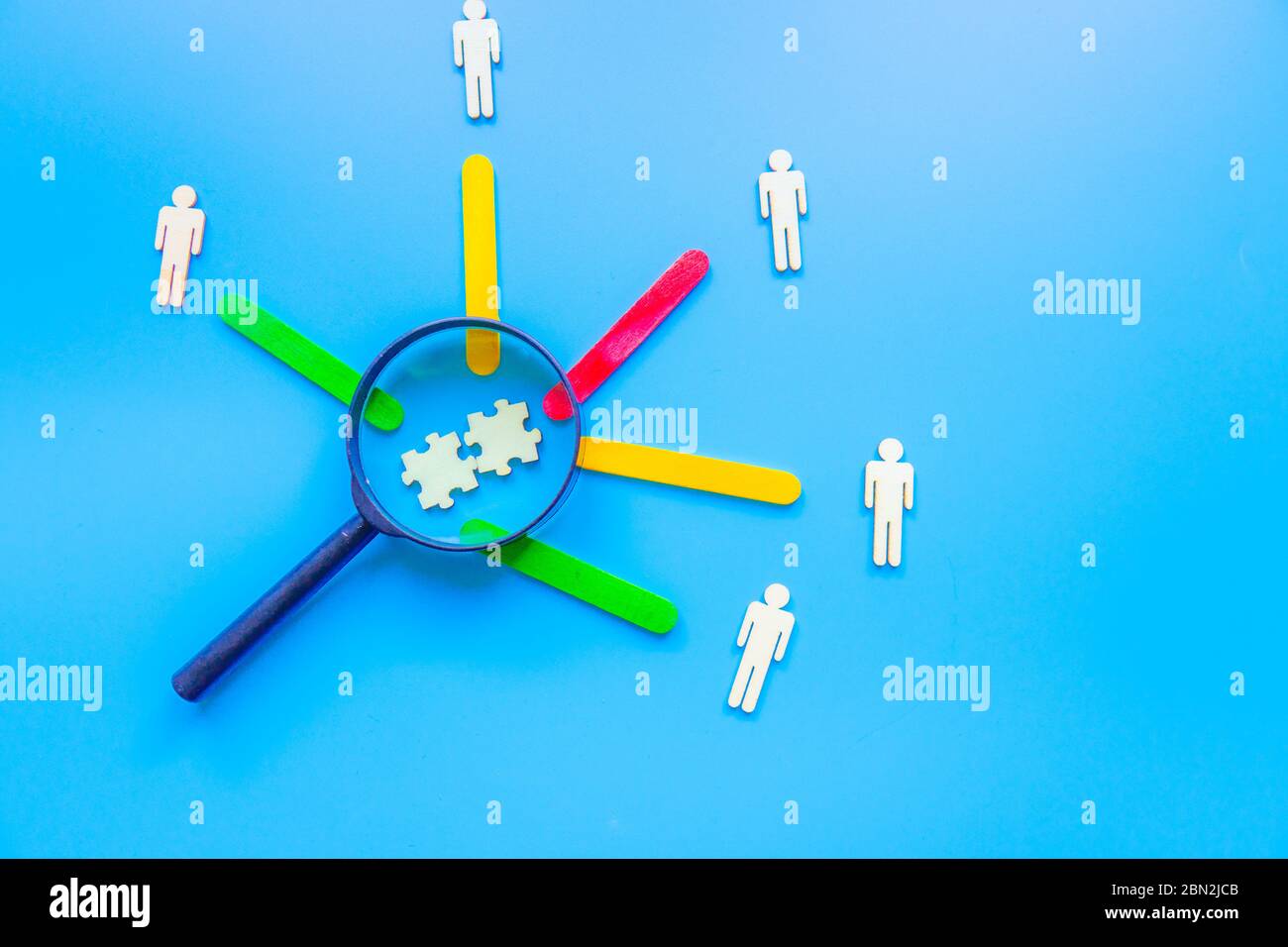 Business concept, trying to find a solution to a problem by arranging ...